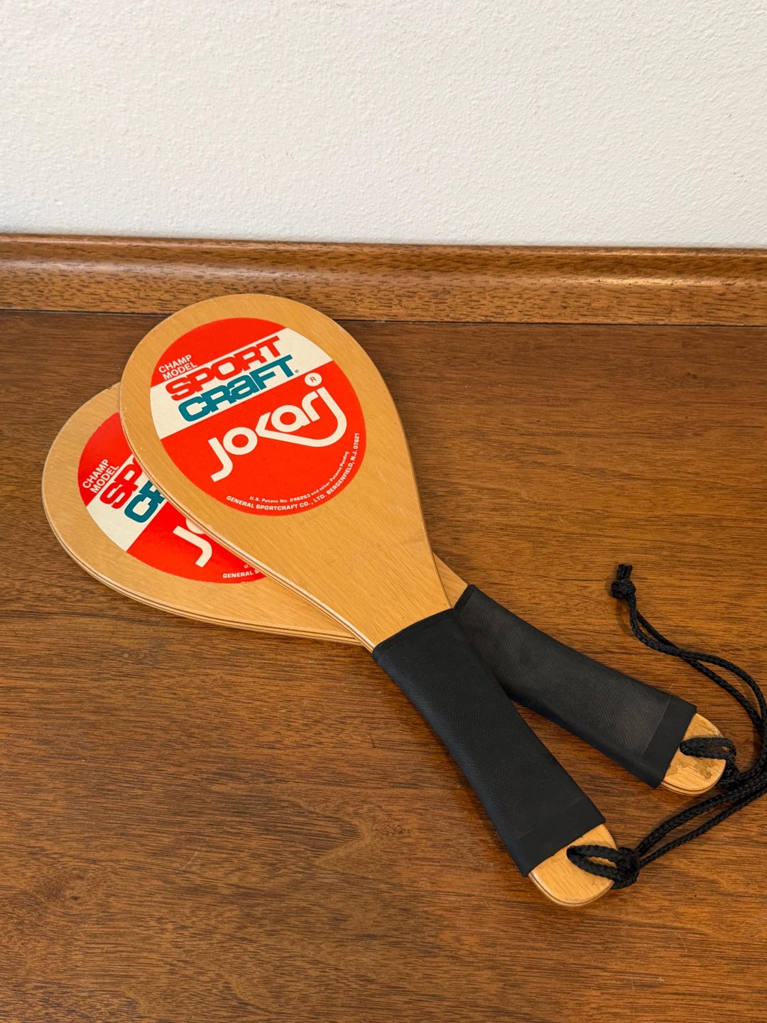Vintage Pair of Racquetball Wood Paddles Jokari Champ Model Sport Craft ...