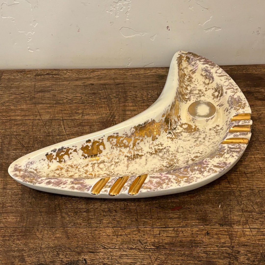 Vintage Atomic Boomerang Ceramic Ashtray - Etsy