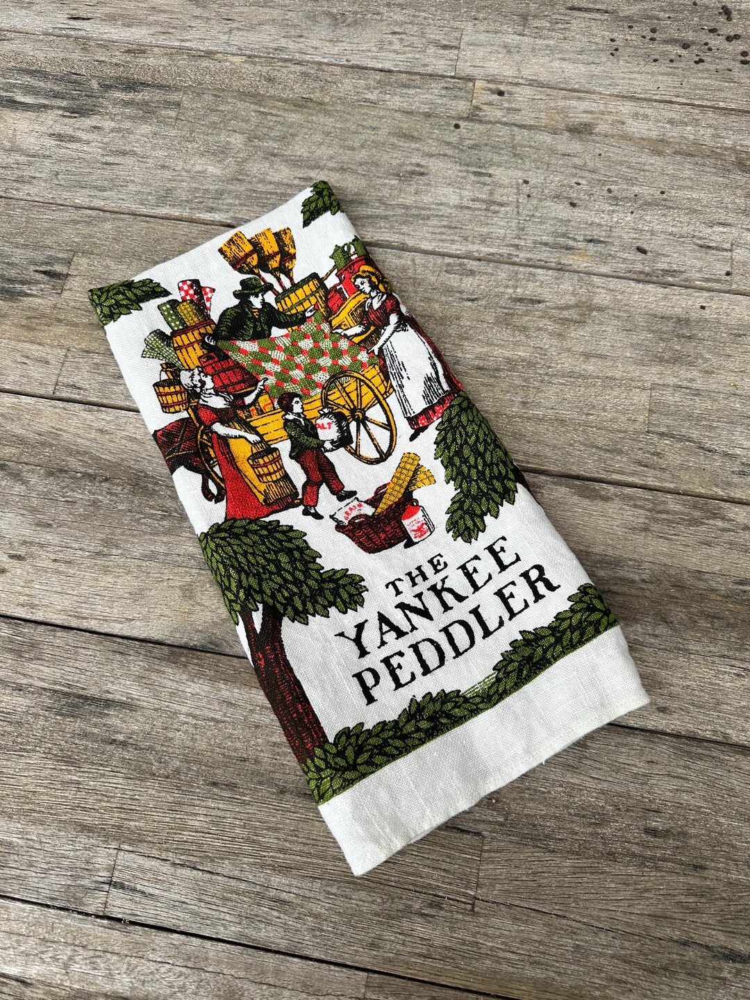 Linen Tea Towel / Kay Dee Hand Prints / Vintage the Yankee Peddler ...