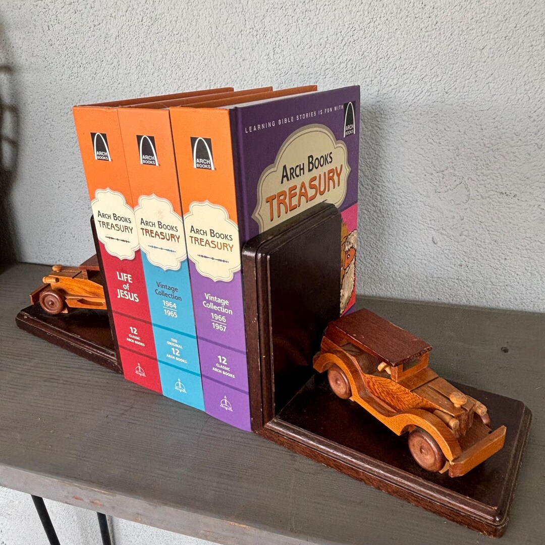 Vintage Wooden Car Bookends - Etsy