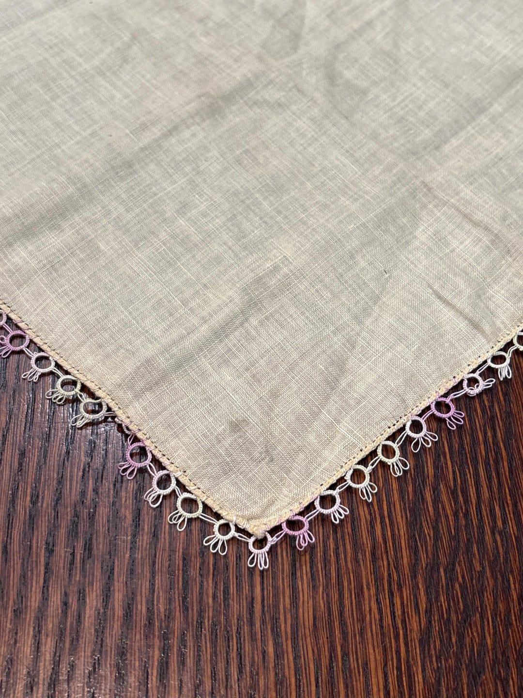 Vintage Handkerchief With Crocheted Edge (10x10) - Etsy