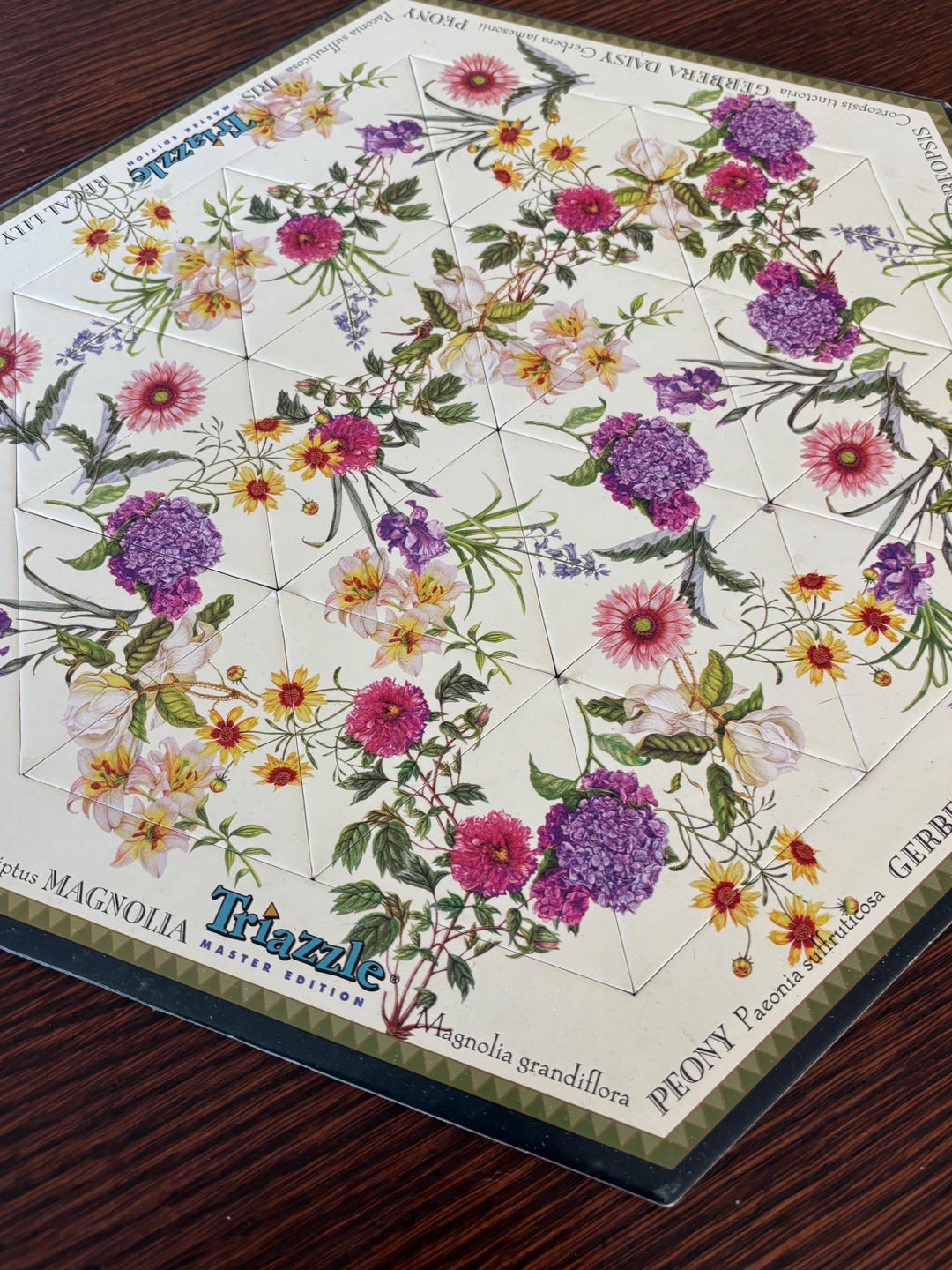 Triazzle Floral Puzzle - Etsy