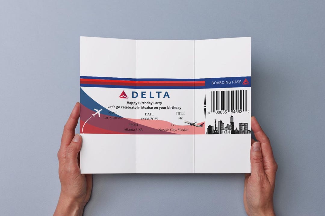 Delta Boarding Pass Gift - Etsy