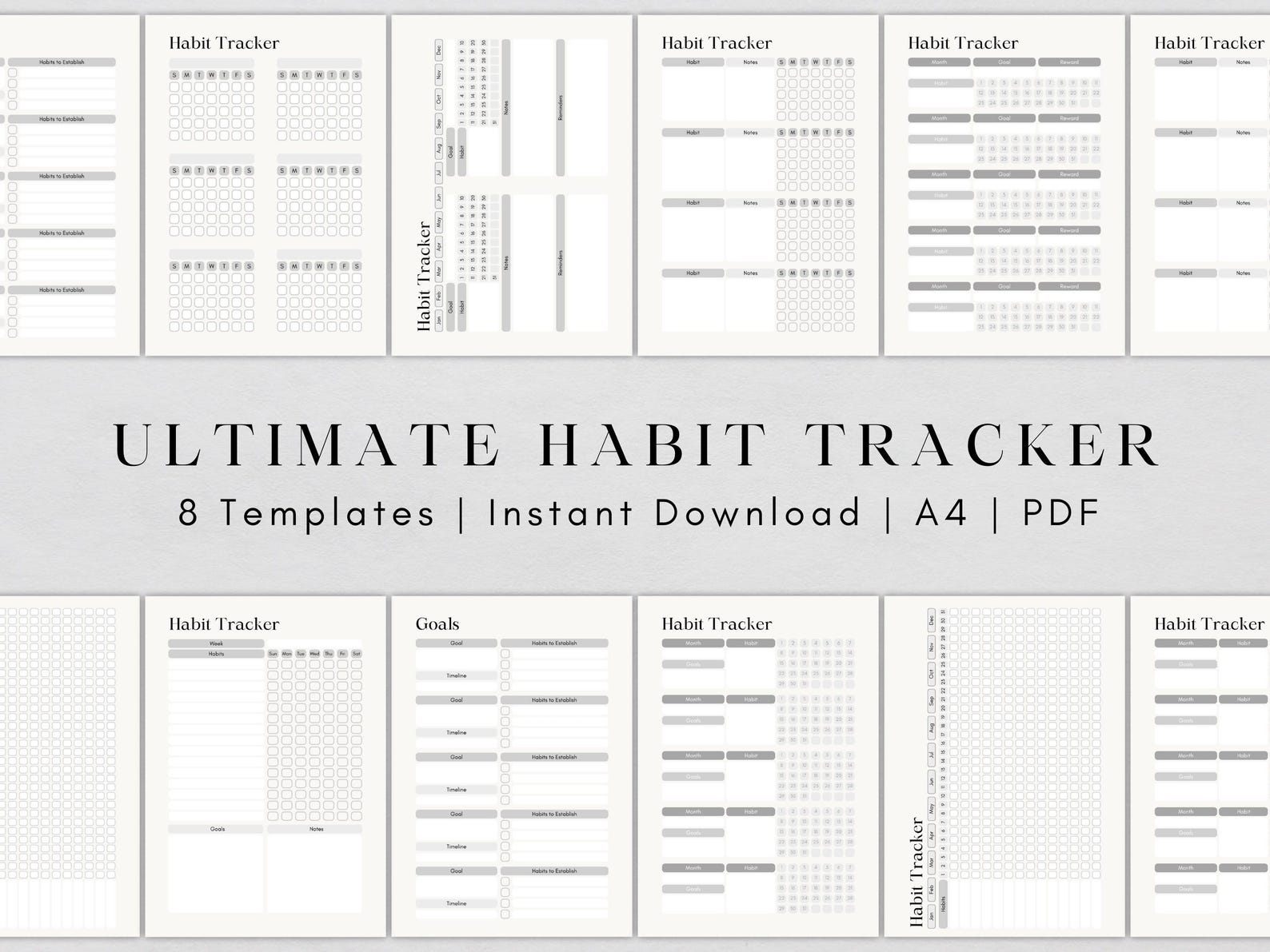 Ultimate Habit Tracker, Habit Tracker Journal, Printable Habit Tracker ...