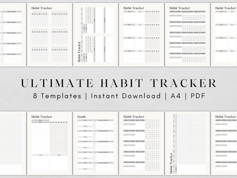 Ultimate Habit Tracker, Habit Tracker Journal, Printable Habit Tracker ...