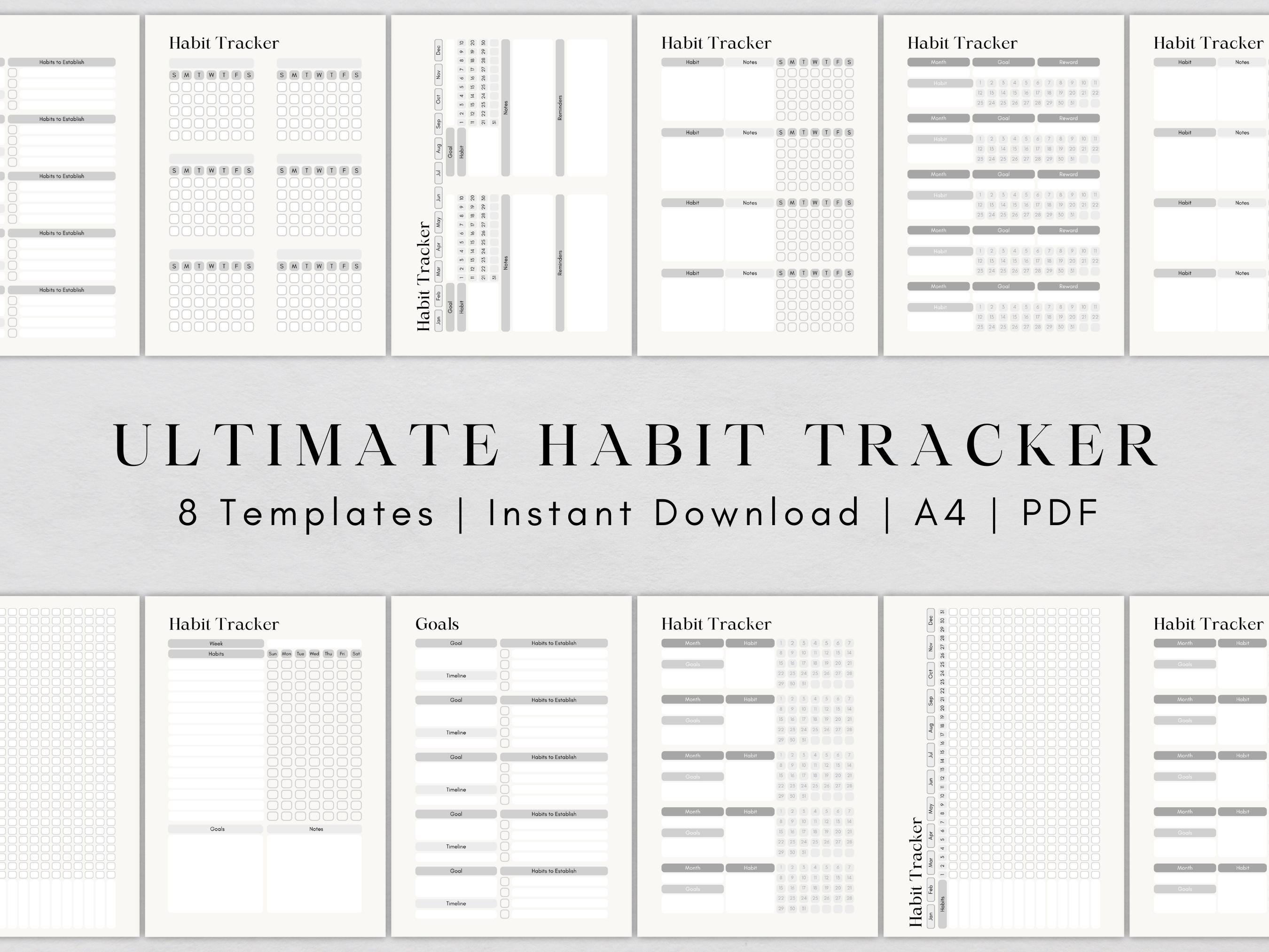 Ultimate Habit Tracker, Habit Tracker Journal, Printable Habit Tracker ...