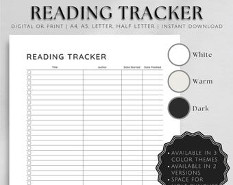 Reading Tracker Coloring Page - Etsy Canada