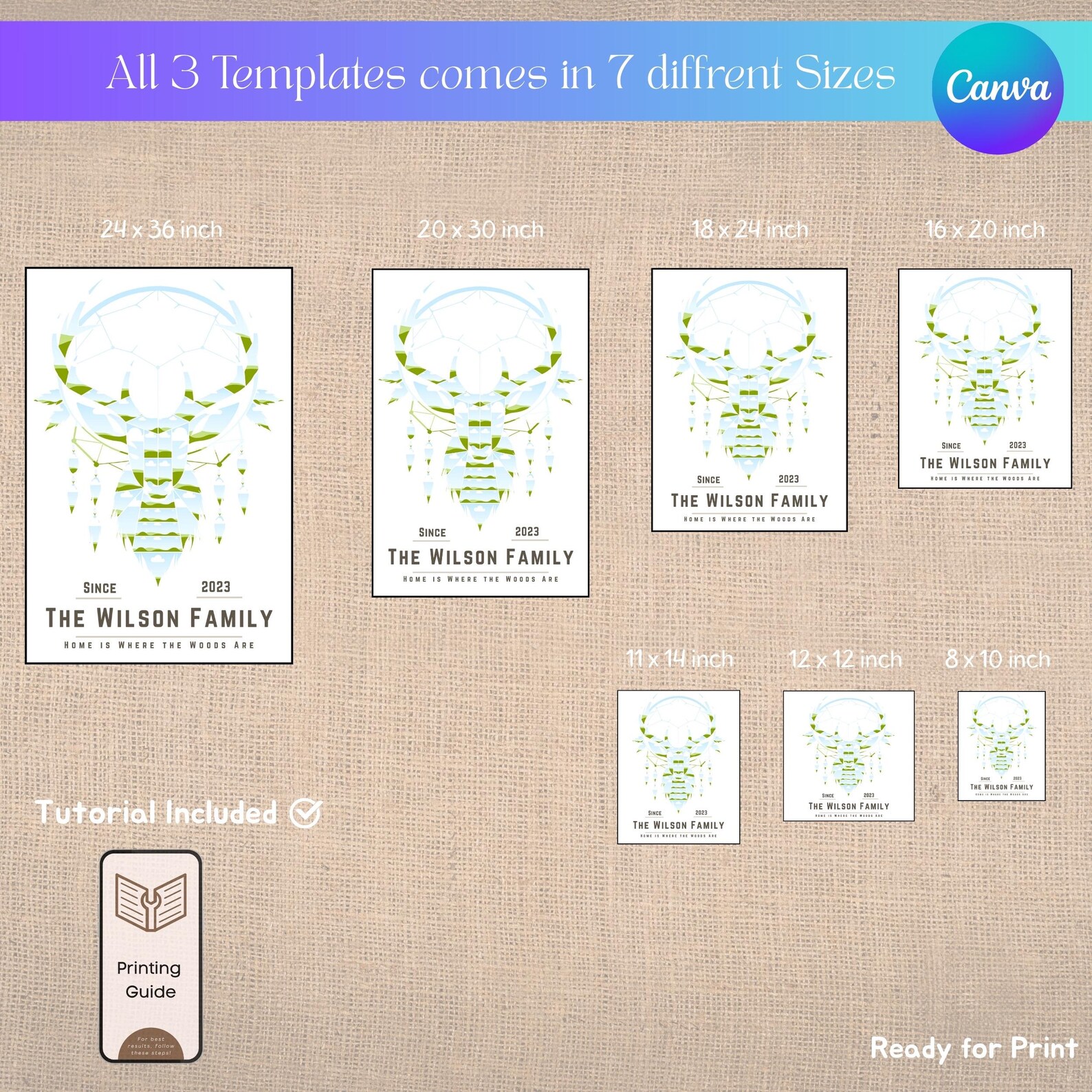 Design Your Own Dreamy Deer Photo Collage, Canva Template, Drag and ...