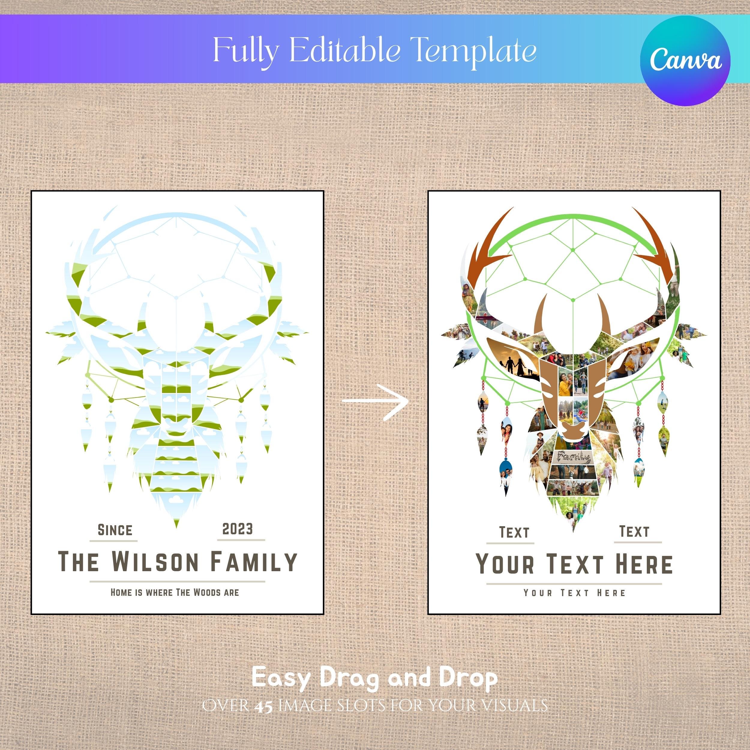 Design Your Own Dreamy Deer Photo Collage, Canva Template, Drag and ...