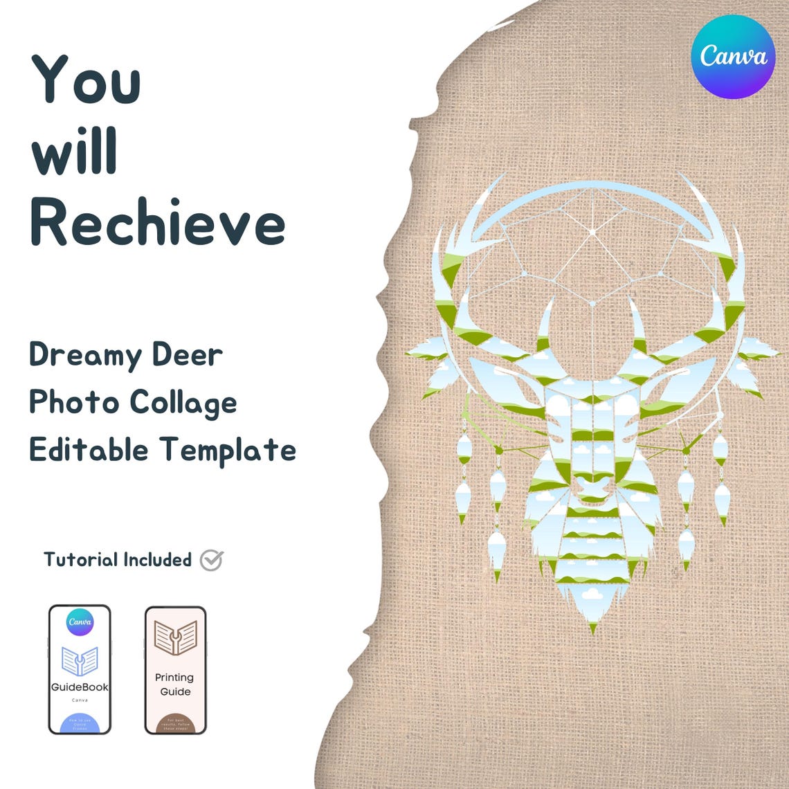Design Your Own Dreamy Deer Photo Collage, Canva Template, Drag and ...