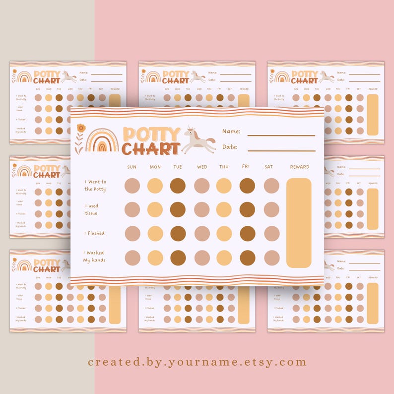Printable Unicorn Potty Training Chart, Toilet Training Reward Chart ...