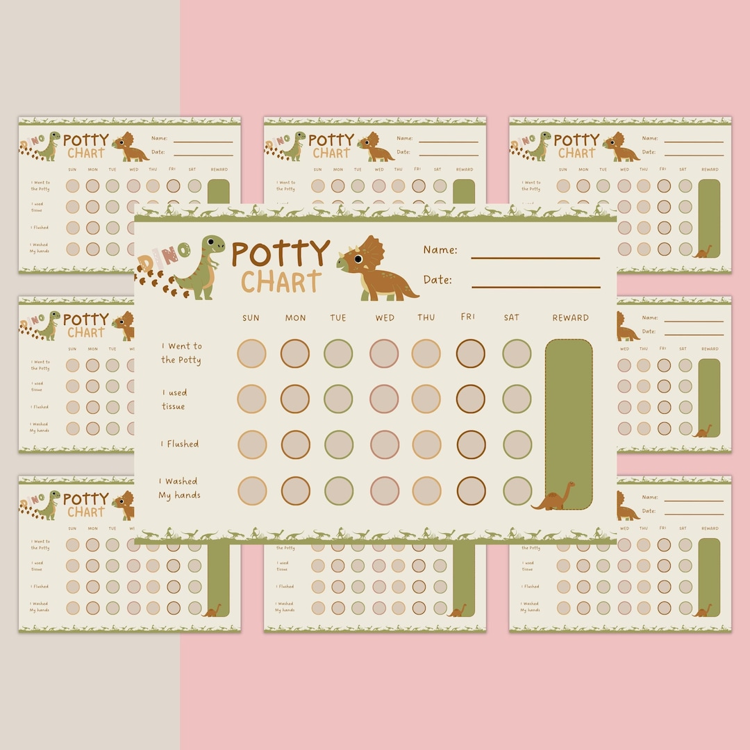 Potty Training Chart, Printable Reward Chart for Boys, Toilet Training ...