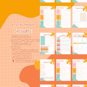 Editable Summer Routine Chart, Morning Routine Chart for Kids, Summer ...