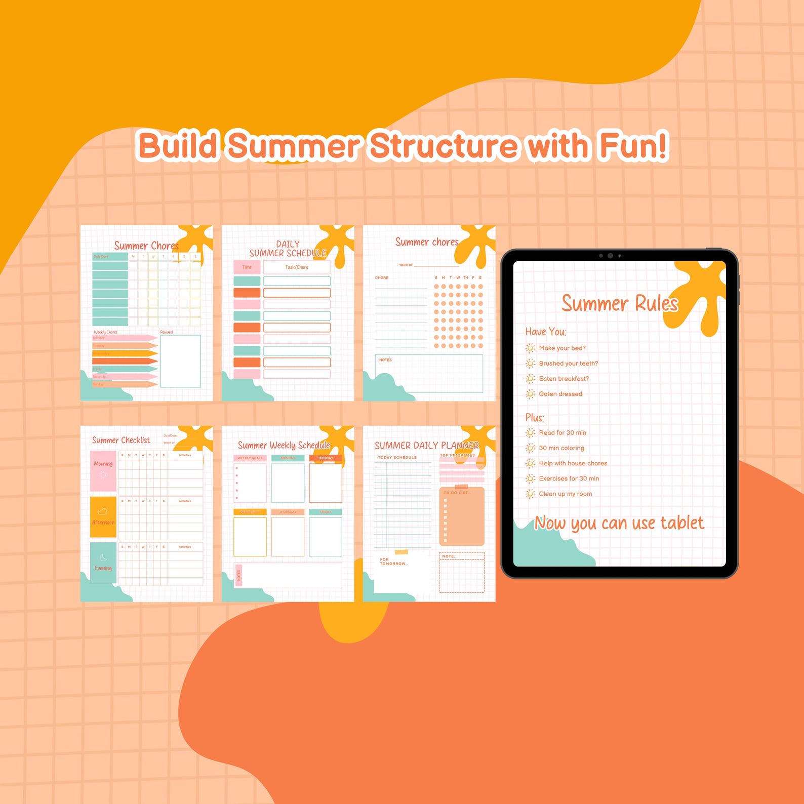 Editable Summer Planner for Kids, Summer Activity Planner, Summer ...