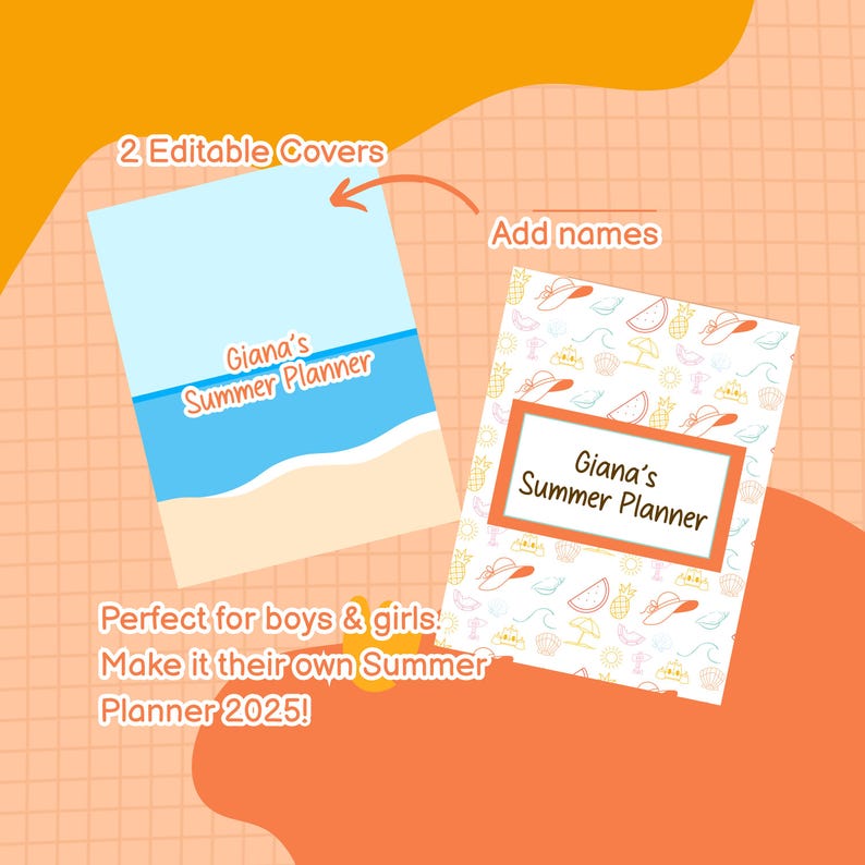 Editable Summer Planner for Kids, Summer Activity Planner, Summer ...