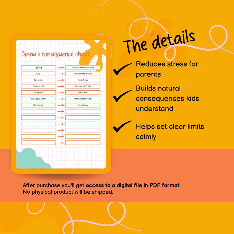 Editable Behavior Chart and Printable, Actions Consequence Chart ...