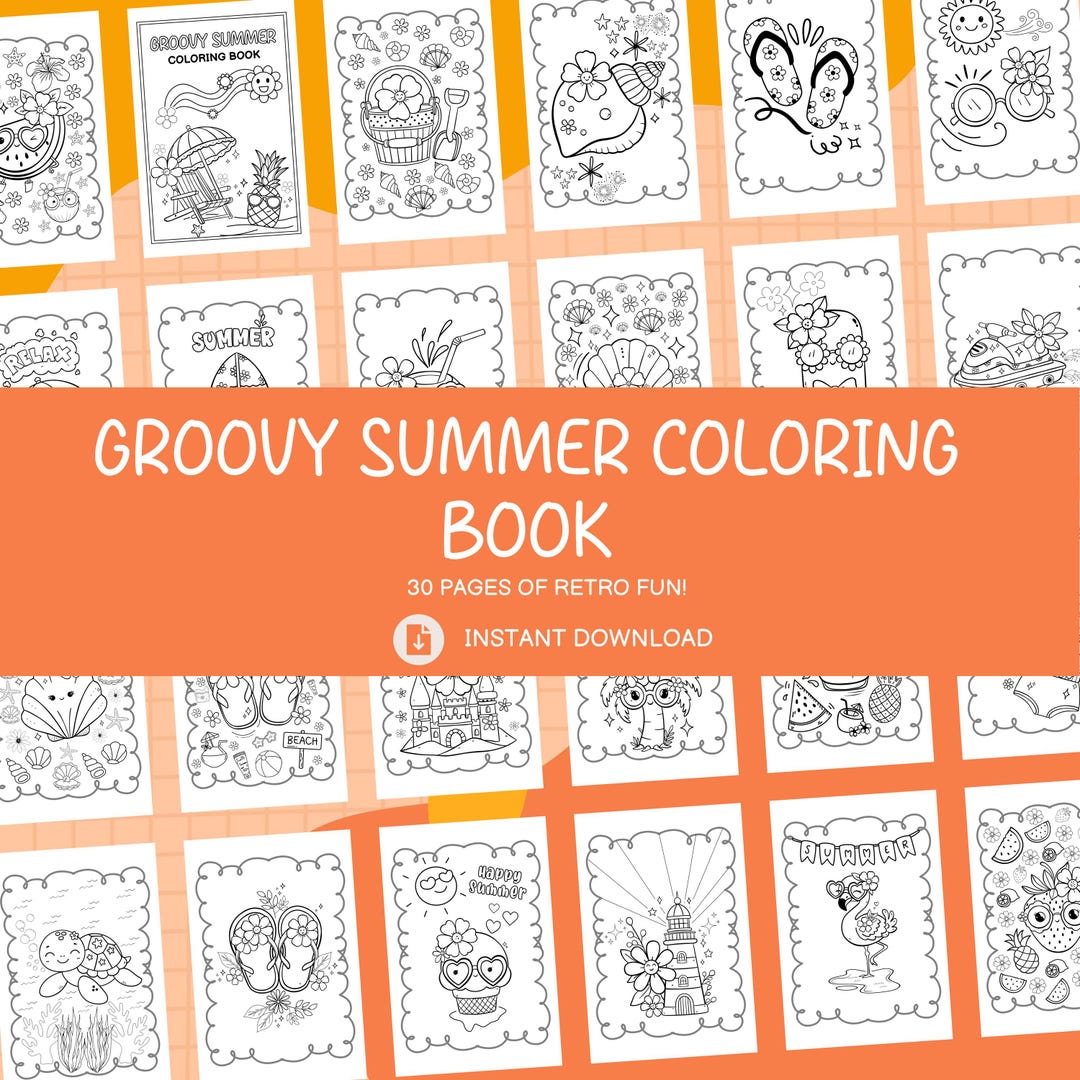 Summer Coloring Book Pages, Slumber Party Color Worksheet, Summer ...