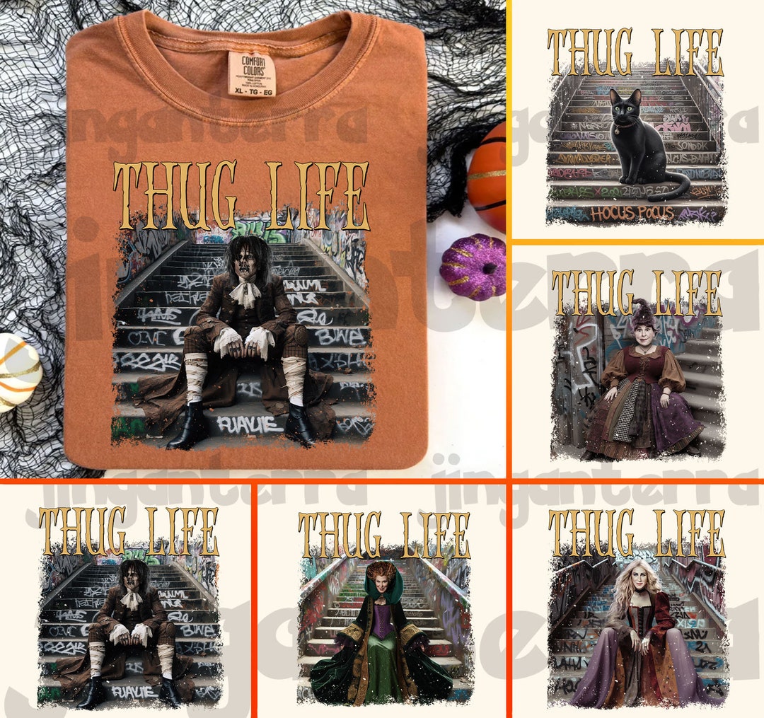 BUNDLE Thug Life Bad Witches Png, Retro Witches Movie Png, Salem Png ...