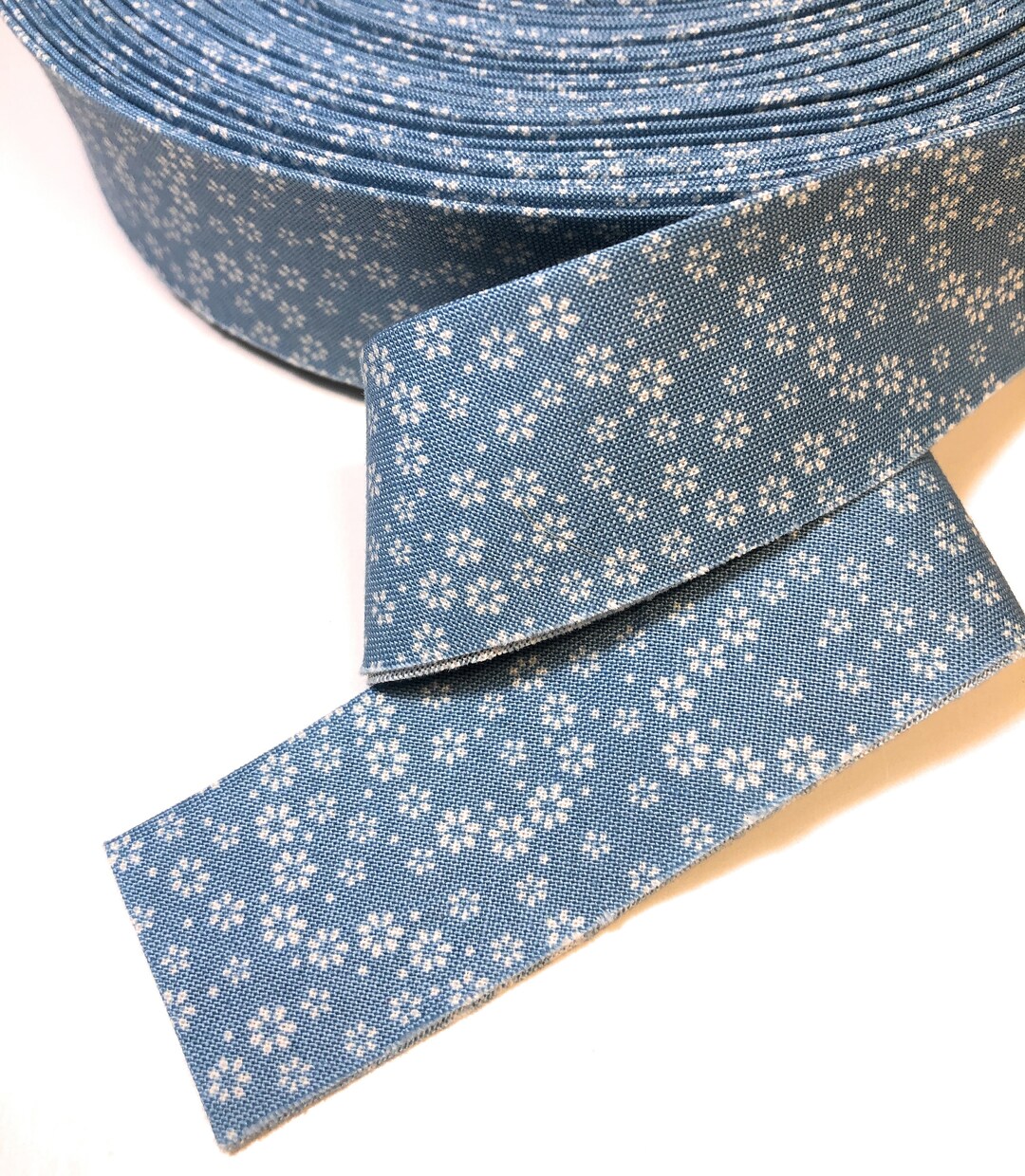 Quilt Binding Blue White Floral "azul" Cotton 1 1/4" Wide Bias Single ...