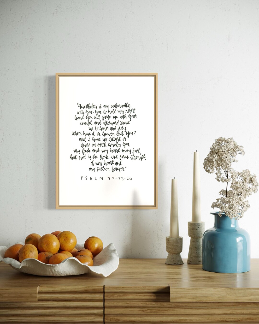 Psalm 73 Calligraphy Print | God is My Portion | Encouragement Gift ...