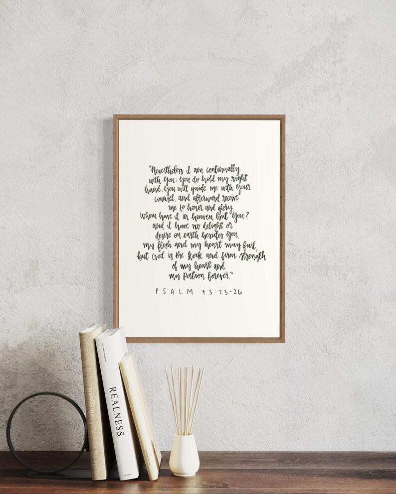 Psalm 73 Calligraphy Print | God is My Portion | Encouragement Gift ...