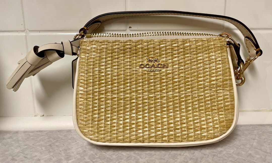 Coach Womens Straw Leather Bag - Etsy