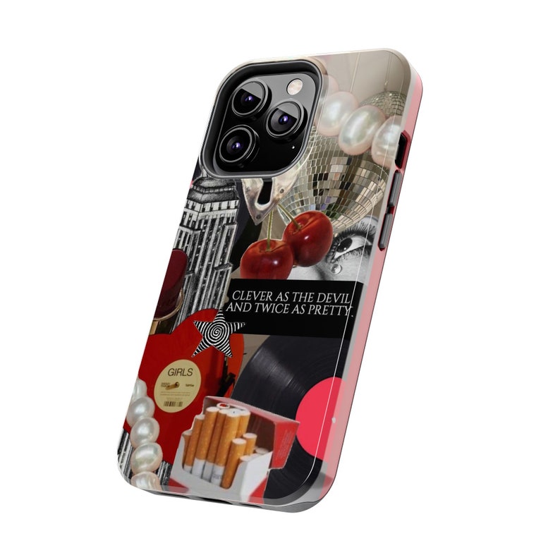 Red and Black Retro Maximalist Collage Tough Phone Cases, New York City ...