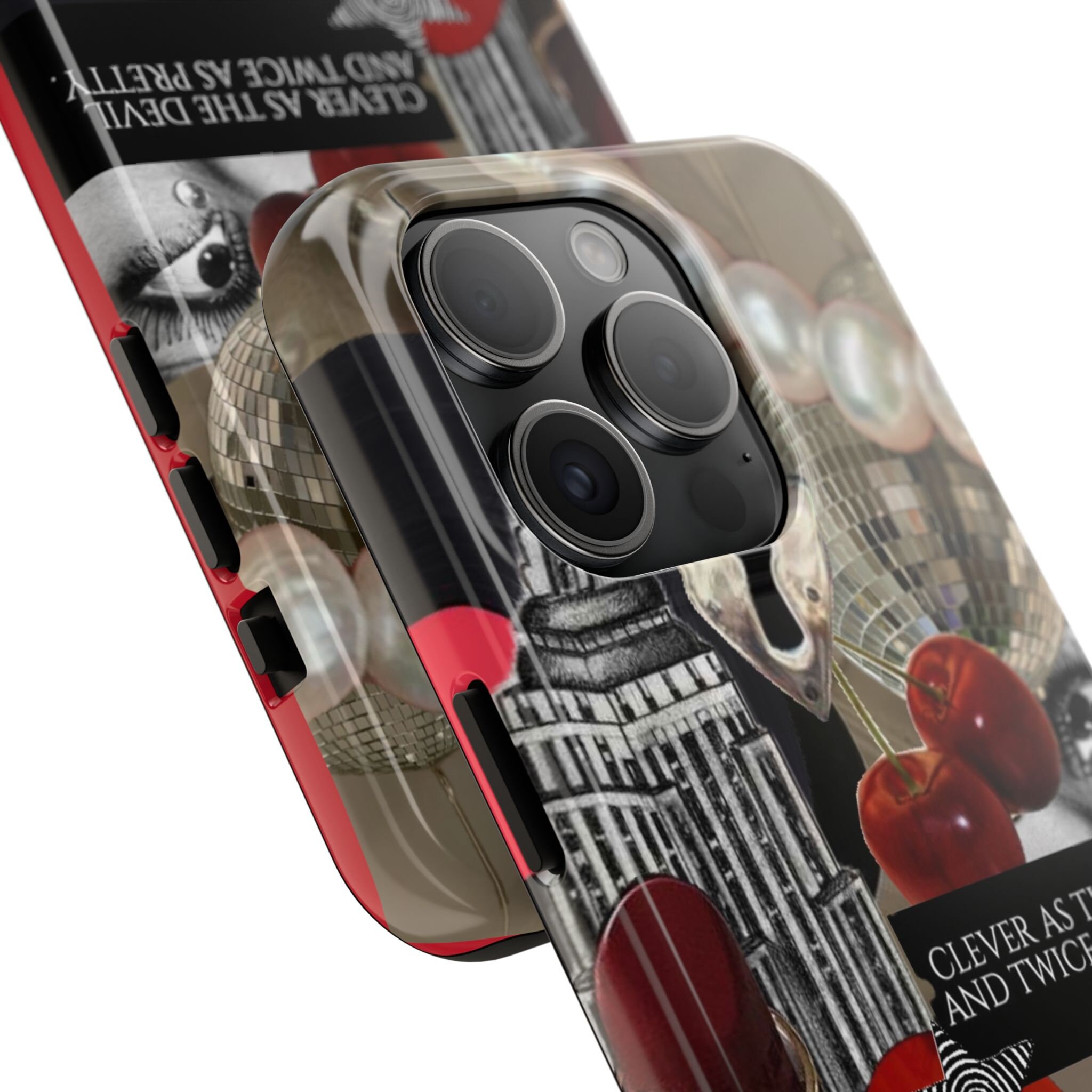 Red and Black Retro Maximalist Collage Tough Phone Cases, New York City ...