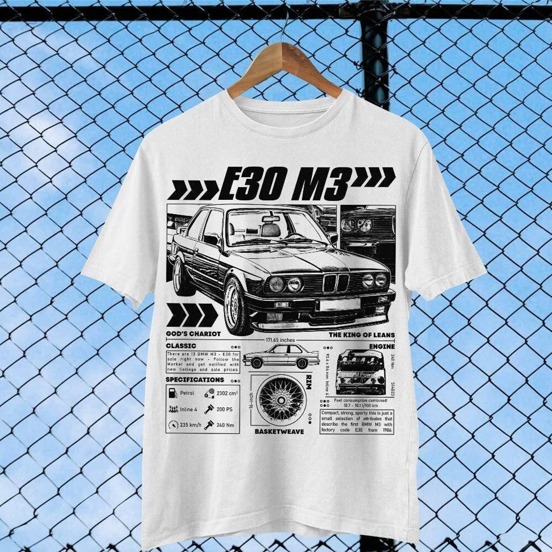 Classic E30 M3 Knowledge Shirt, Vintage Sport Car Anatomy E30 M3 ...