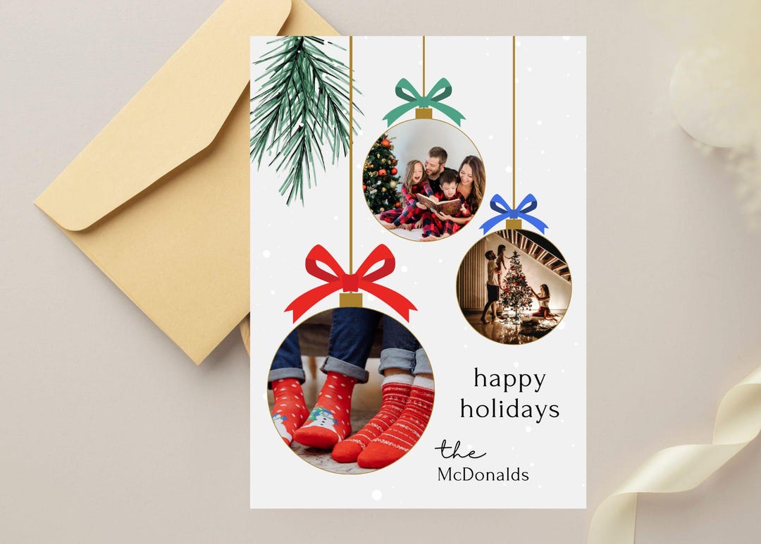 Digital Happy Holidays Card, Holiday Card Download, Photo Holiday Card ...