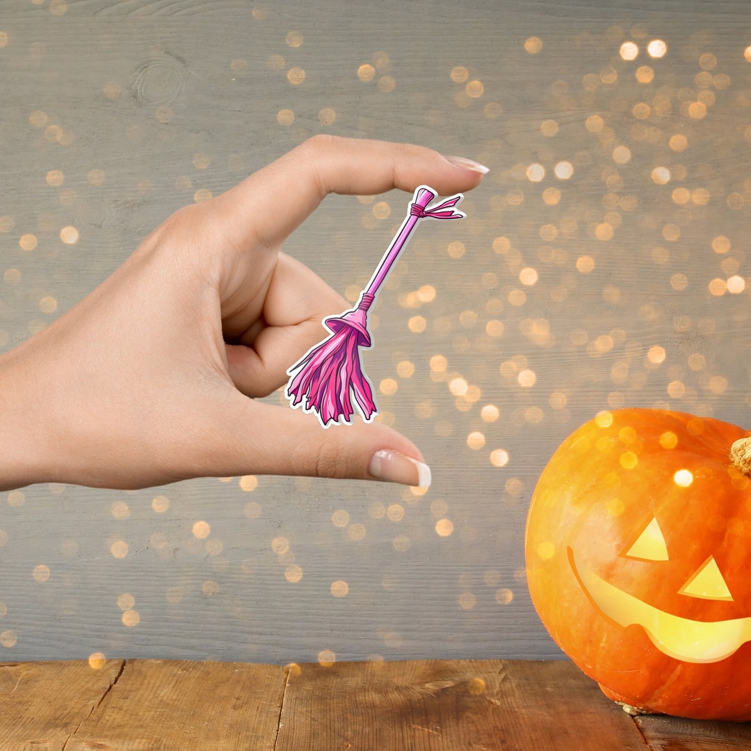 Witches Broom Sticker, Halloween Stickers, Witch Sticker, Vinyl Sticker ...