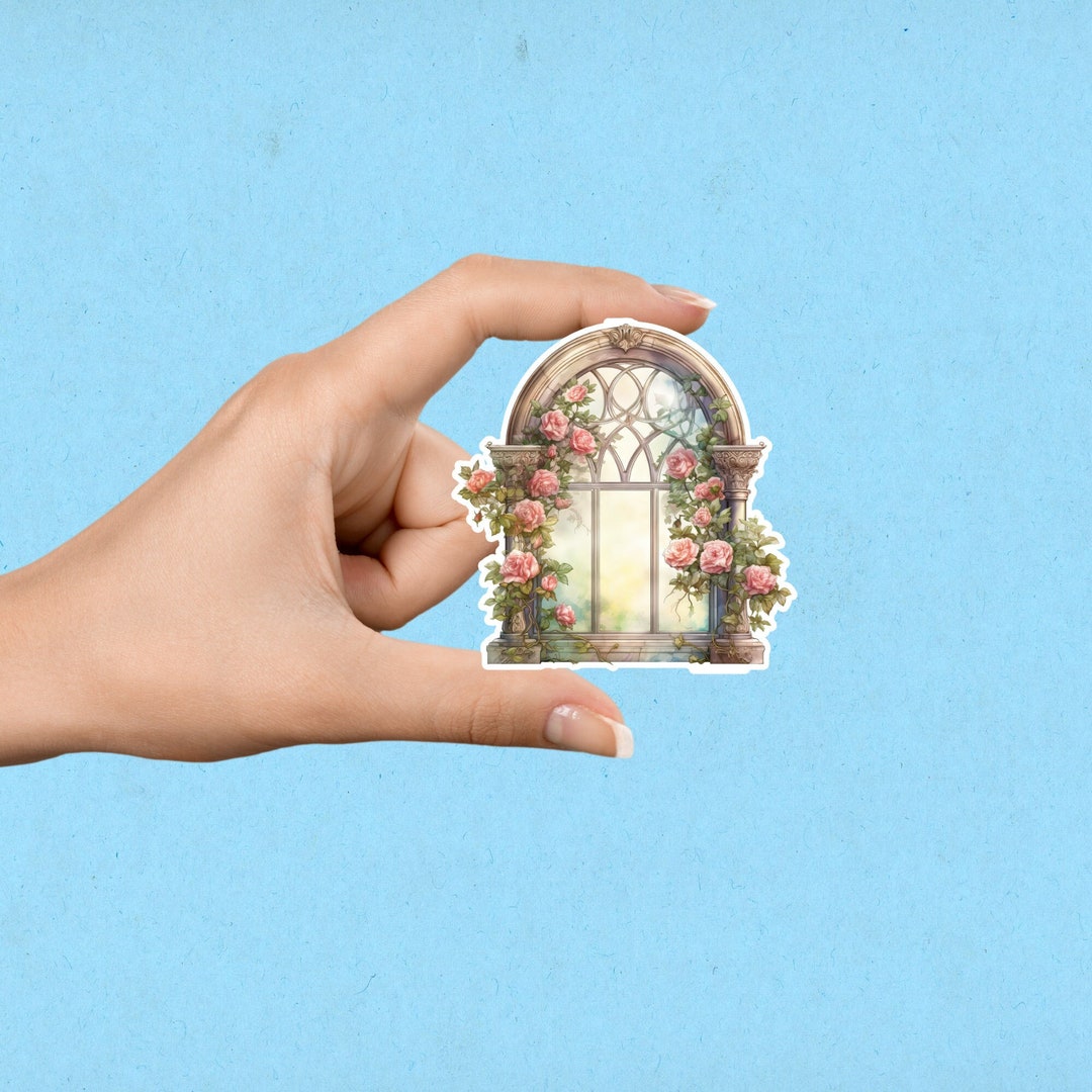 Vintage Window Sticker, Victorian Sticker, Pretty Stickers, Flower ...