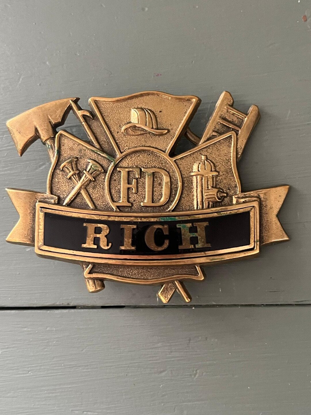 1984 Solid Brass Fireman Fire Dept. rich Vintage Belt Buckle - Etsy