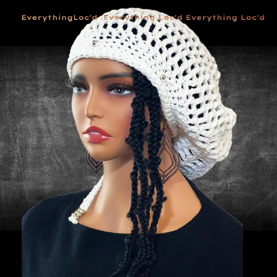 Crochet Rasta Tam With Drawstring, Large Slouchy Beanie, Big Red Hat ...