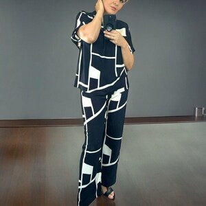 Stylish Viscose Suit Pants and Blouse Set - Etsy