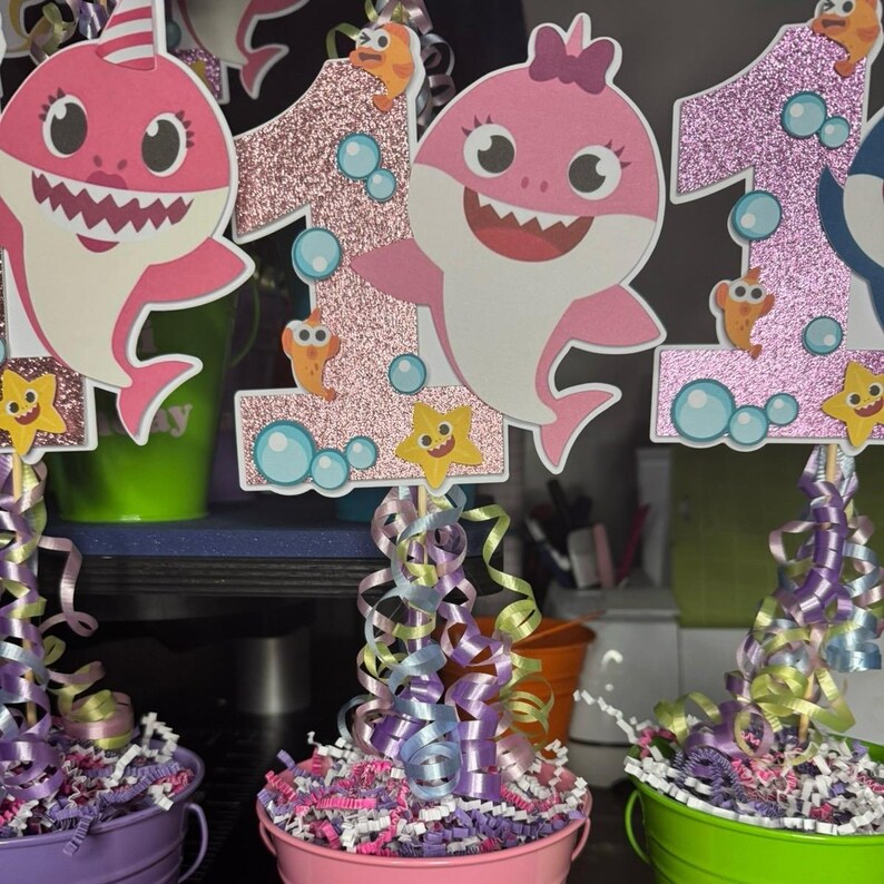 Baby Shark Birthday Party Centerpieces for Kids Party Supplies - Etsy