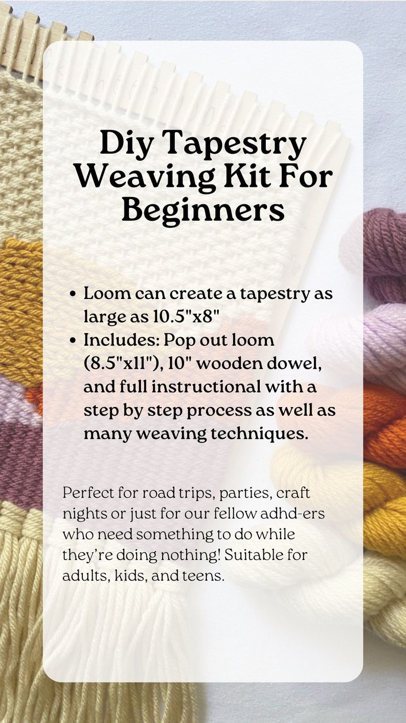 DIY Tapestry Weaving Loom Kit for Beginners, Do It Yourself Kits, Craft ...