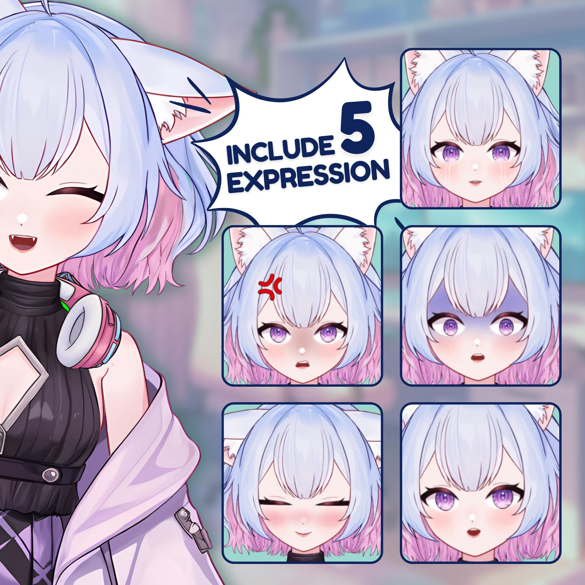 Vtuber premade, modelo vtuber gamer girl, download digital, streamer ...