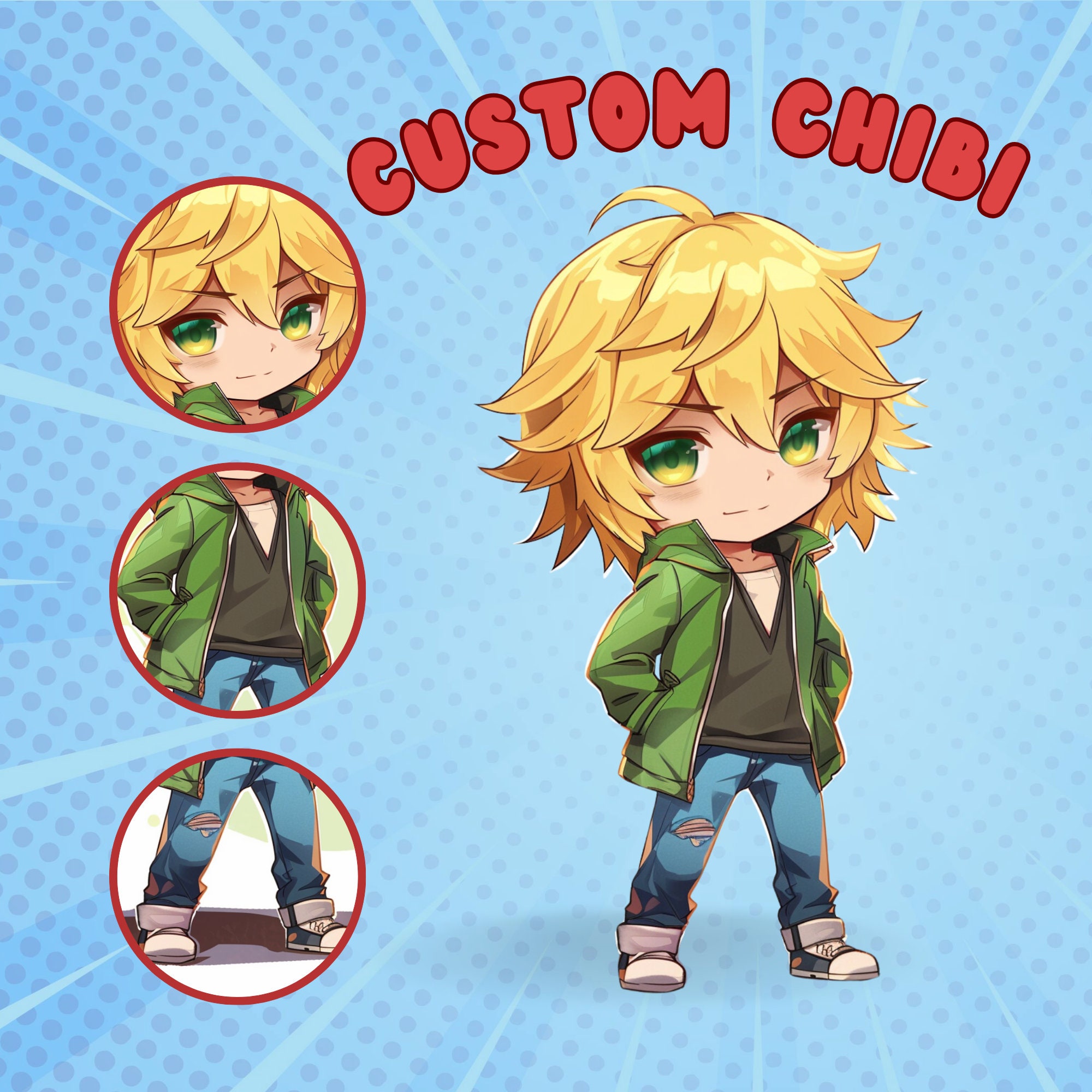 CUSTOM CHIBI Character Cute Chibi Custom Chibi Commission Chibi Icon ...
