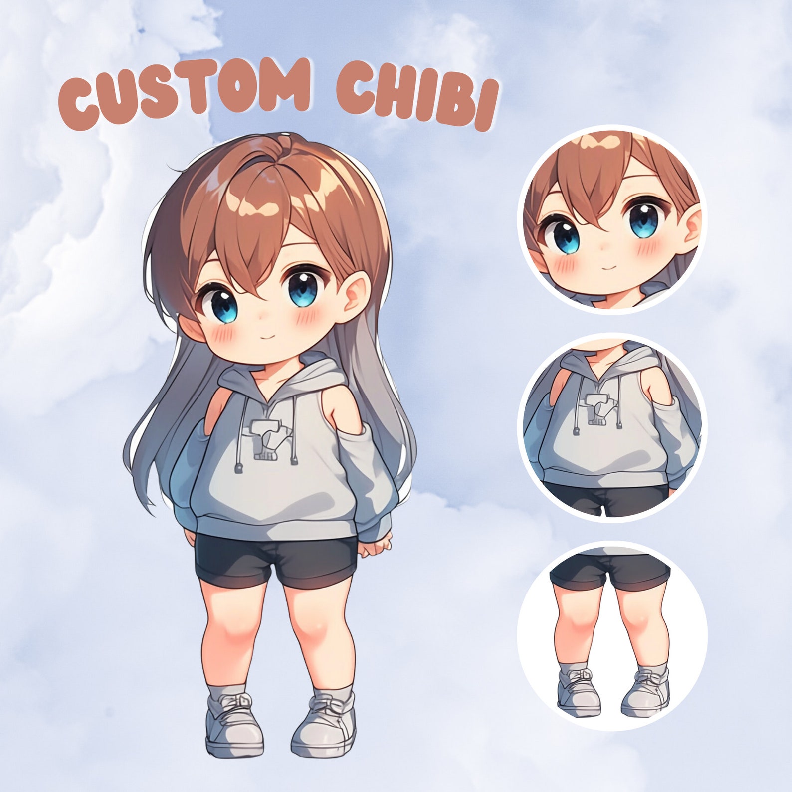 CUSTOM CHIBI Character Cute Chibi Custom Chibi Commission Chibi Icon ...