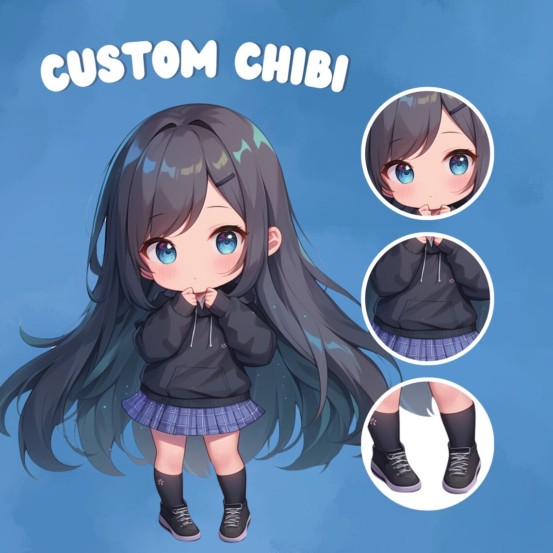 CUSTOM CHIBI Character Cute Chibi Custom Chibi Commission Chibi Icon ...
