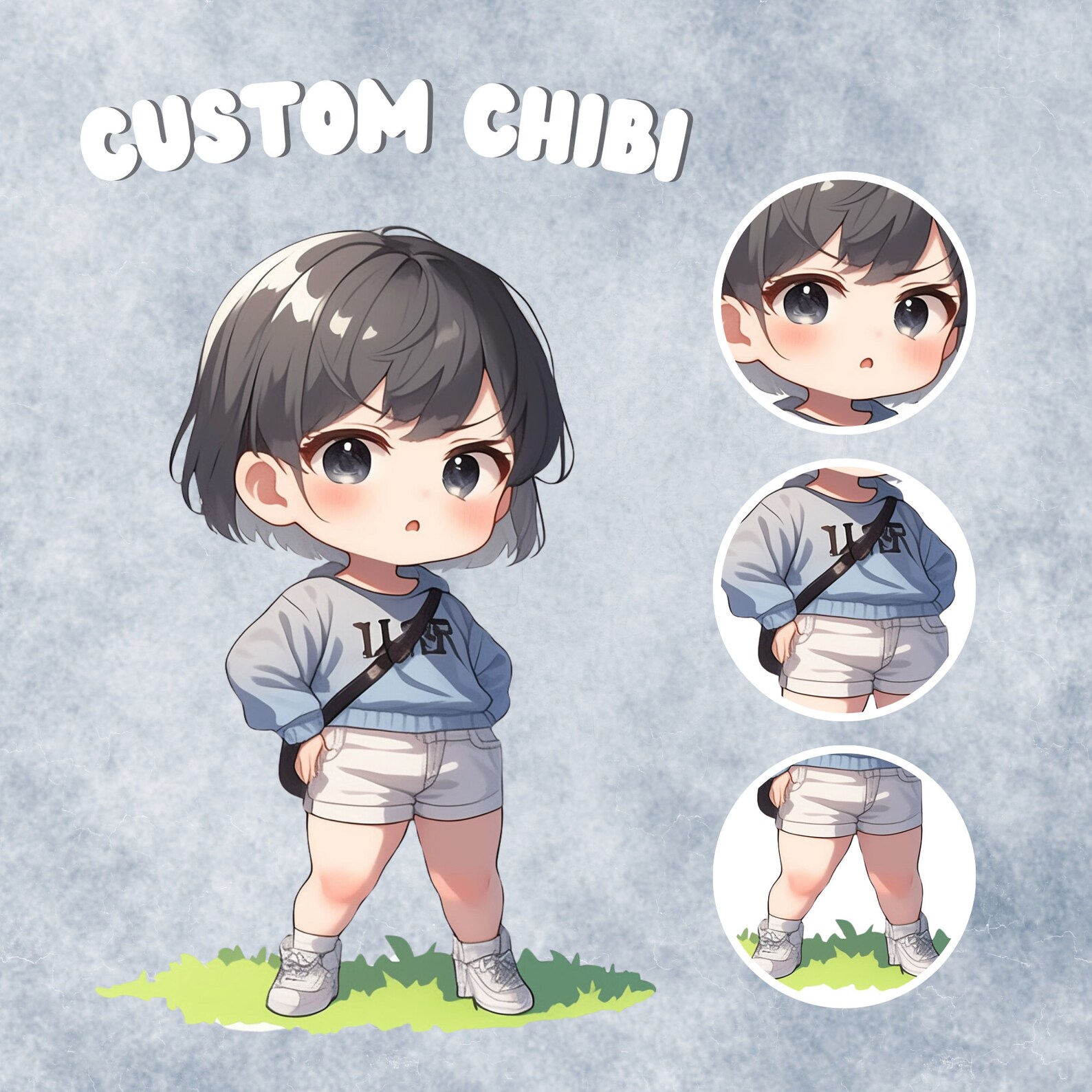 CUSTOM CHIBI Character Cute Chibi Custom Chibi Commission Chibi Icon ...