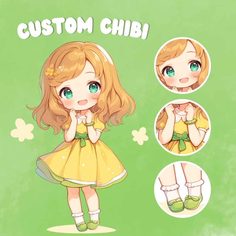 CUSTOM CHIBI Character Cute Chibi Custom Chibi Commission Chibi Icon ...