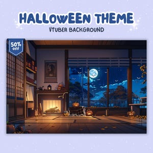 Vtuber Background Halloween Virtual Gaming Room Background Twitch ...