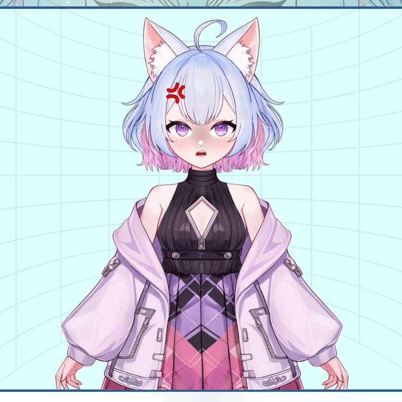 Premade Live2d Vtuber Model Cat Gamer Girl: Ready to Use, Vtubestudio ...