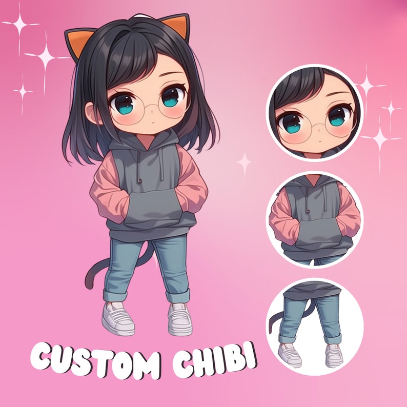 CUSTOM CHIBI Character Cute Chibi Custom Chibi Commission Chibi Icon ...