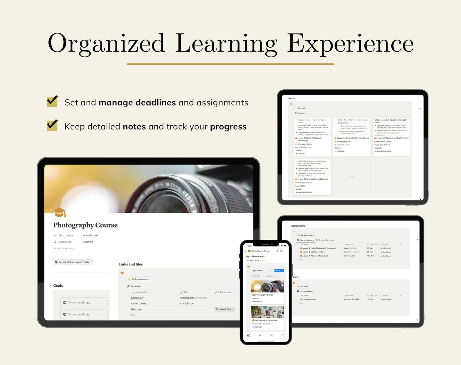 Online Course Planner | Notion Template | Track Progress, Manage ...