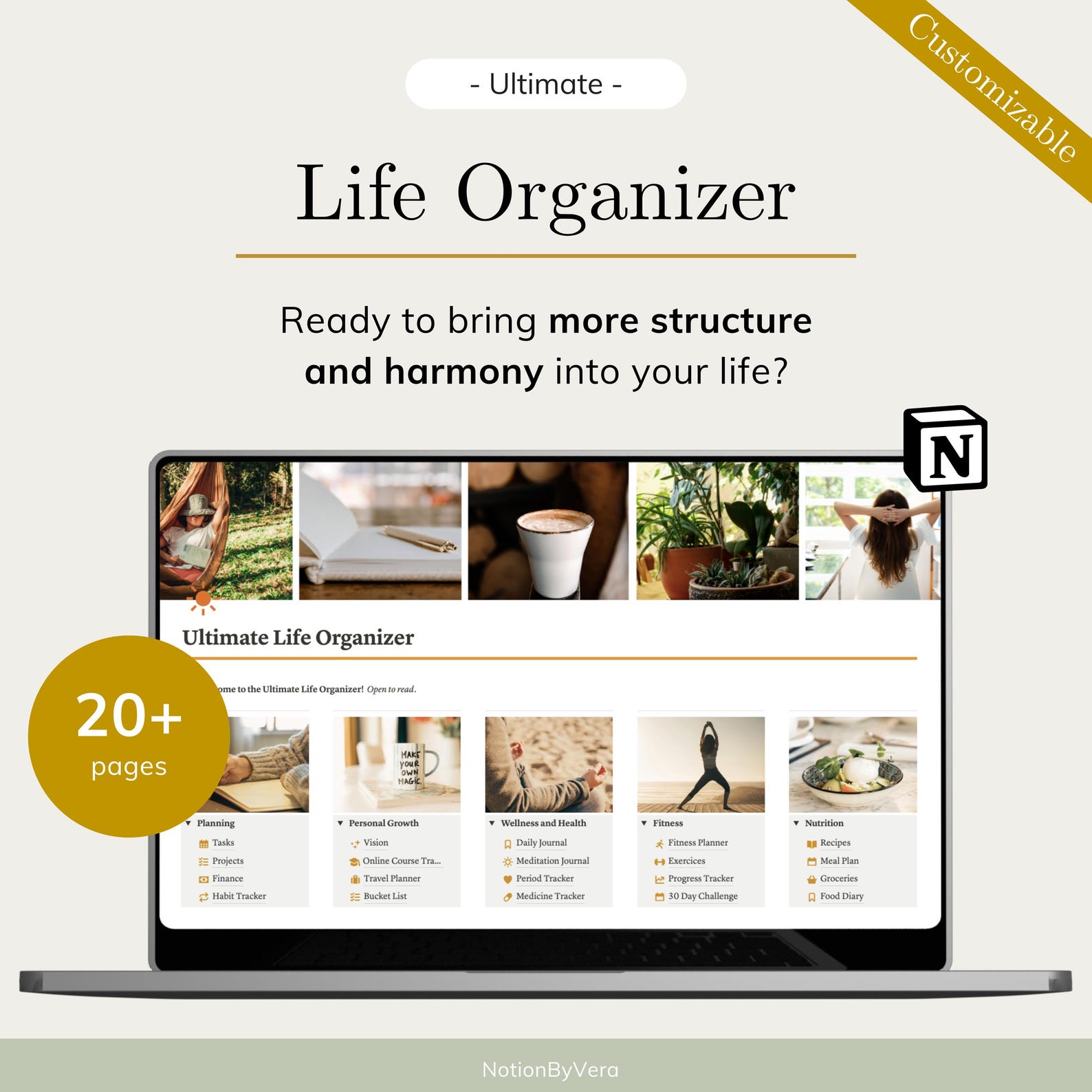 Ultimate Life Organizer | Notion Life Planner | Minimal Aesthetic ...