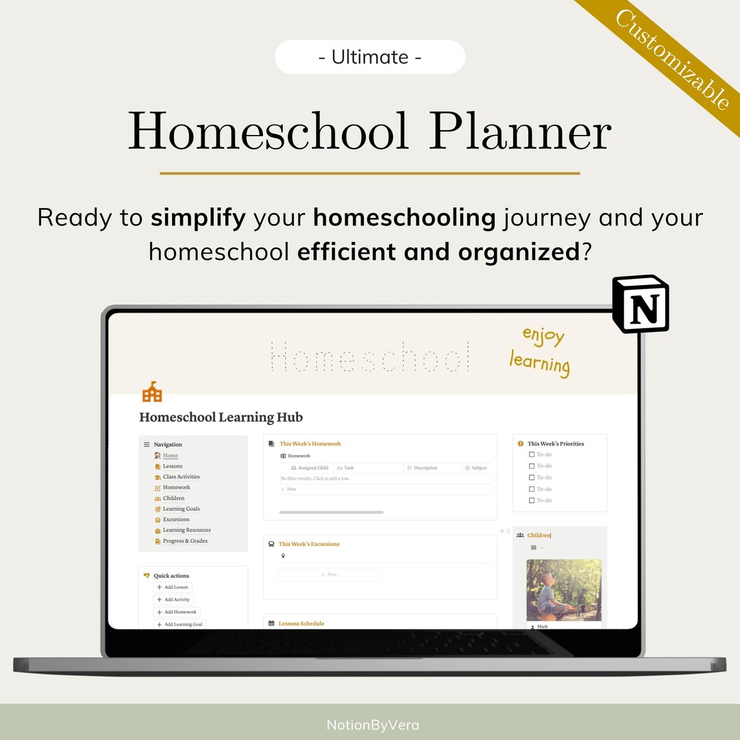 Homeschool Planner | Notion Template | Dashboard for Teachers | Digital ...