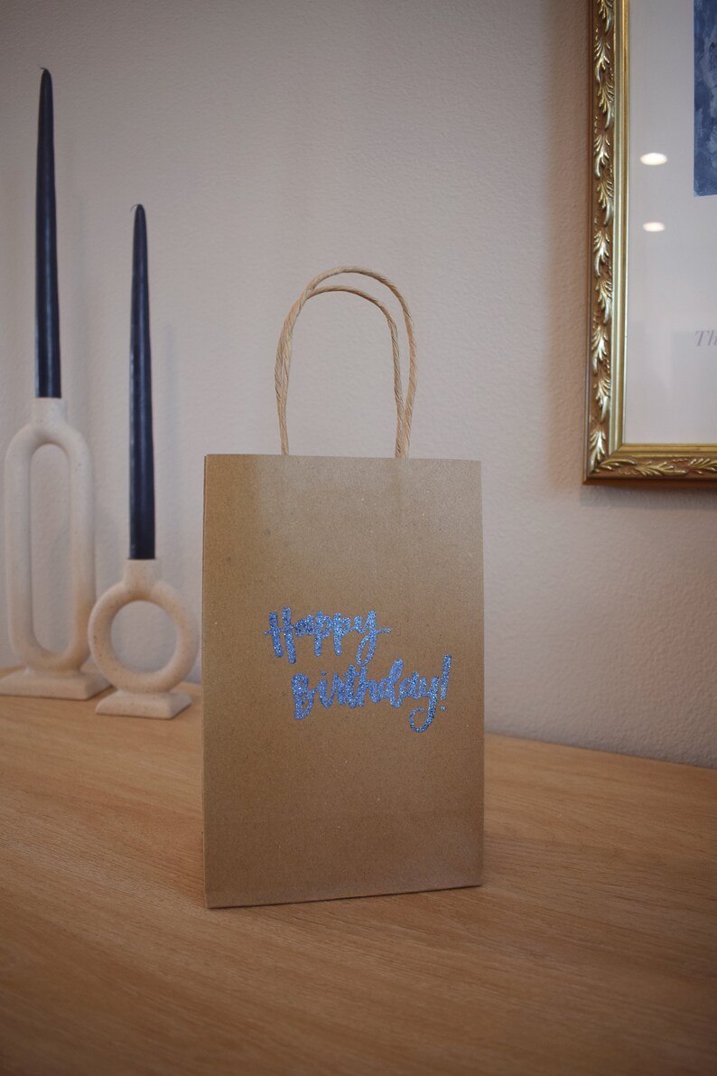 Happy Birthday Gift Bag Cursive Letter - Etsy
